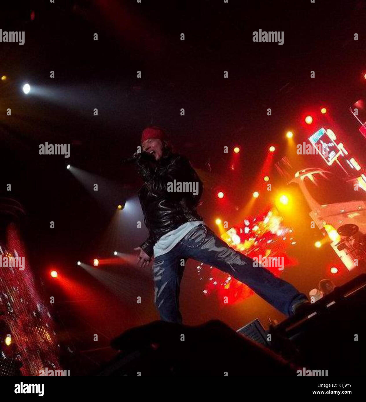 Axl Rose, lead vocalist of Guns N' Roses, performing in Rosario in 2011 ...