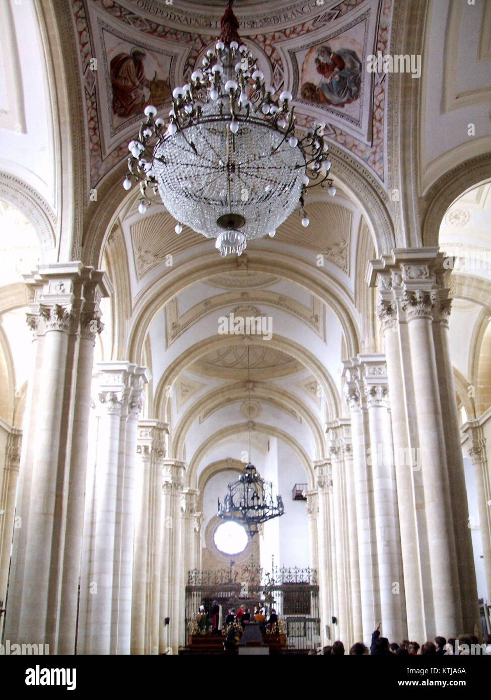 The interior of Baeza Cathedral, located in Baeza, Spain, showcases ...
