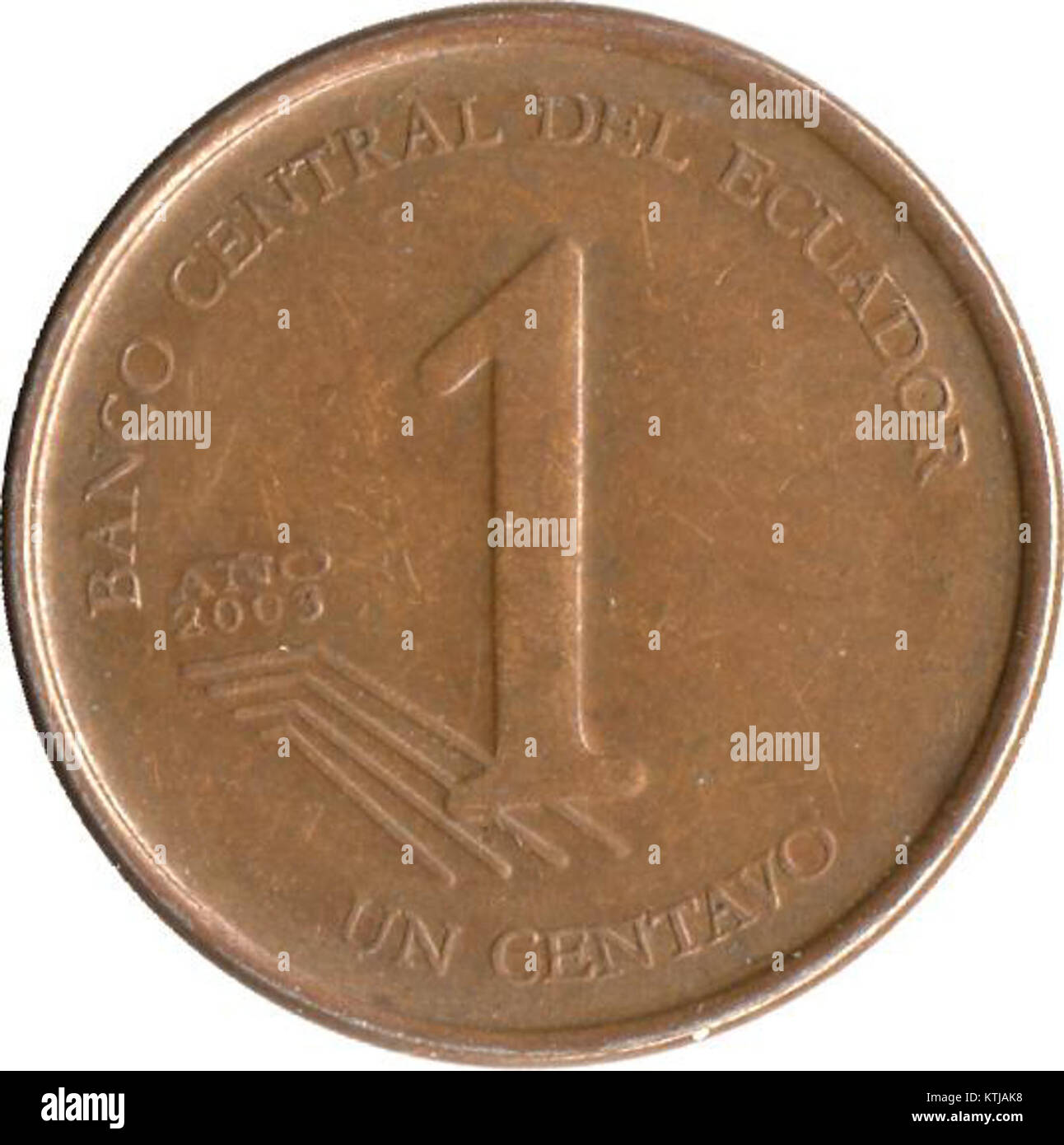 A 2000 Ecuadorian centavo coin from the COBRE series, depicting the ...