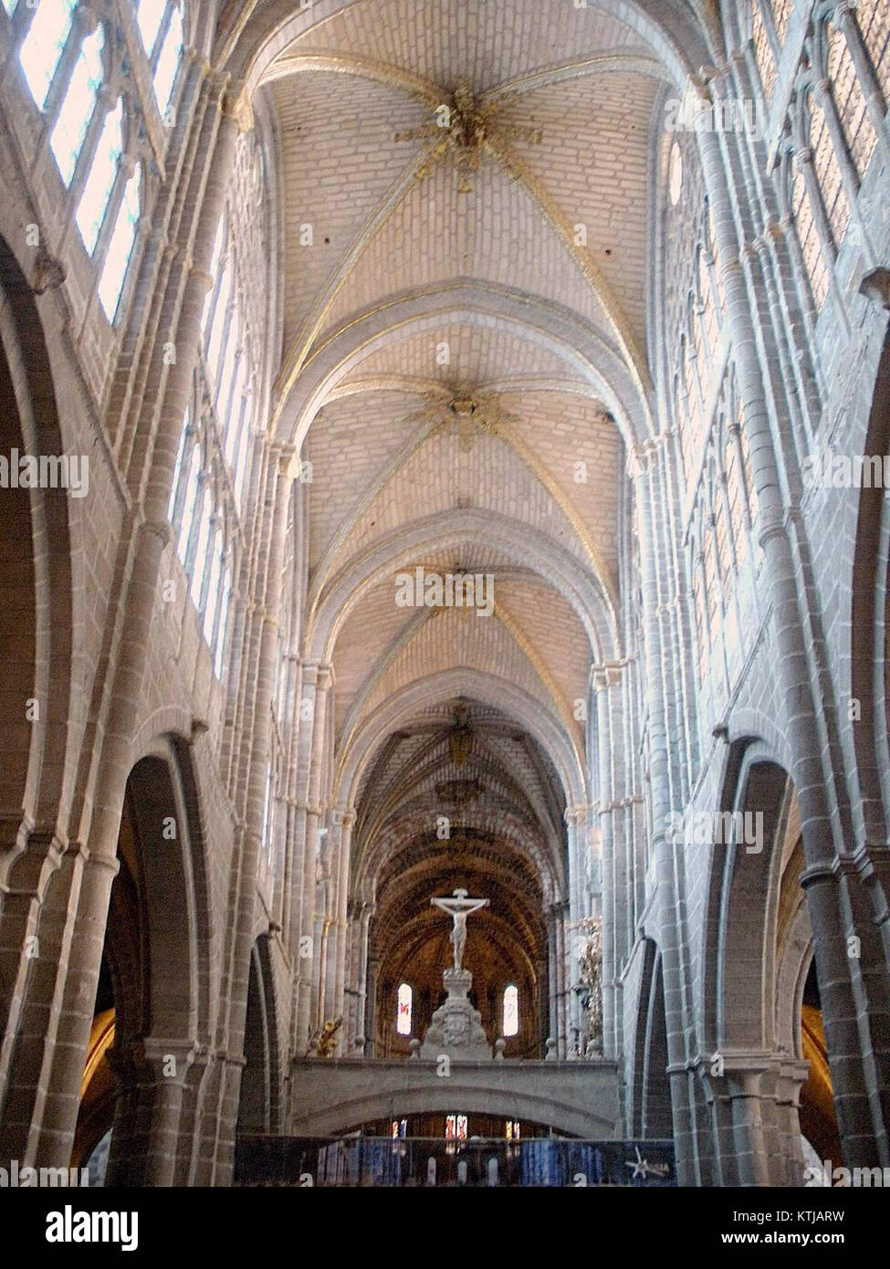 The interior of Avila Cathedral in Spain, shown in this photograph ...