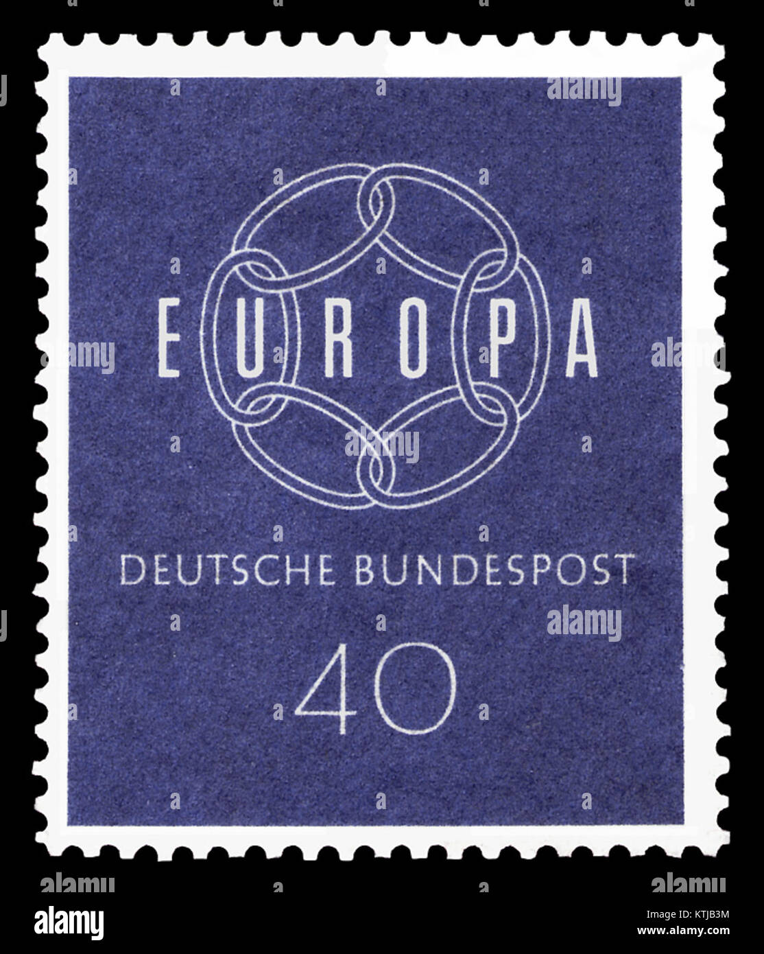A 1959 German banknote from the DBP series, depicting the 40Pf ...