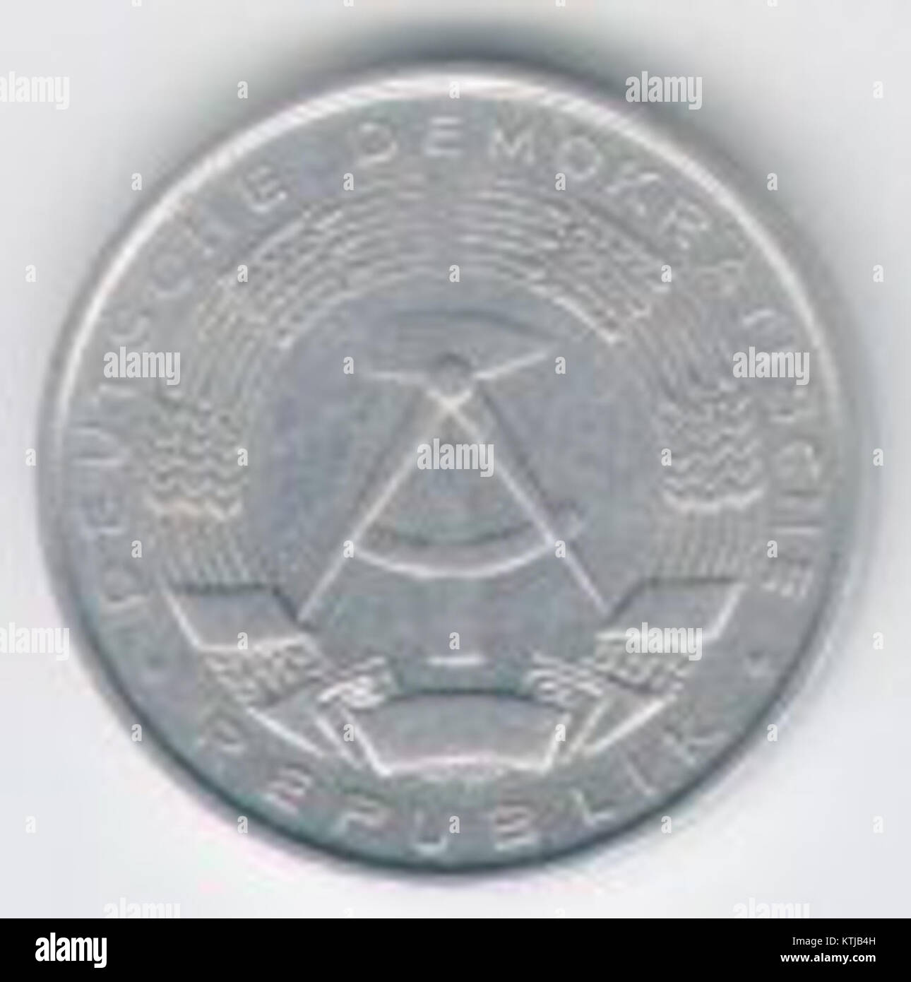 The DDR Mark 1 Pfennig coin, featuring a design from the era of the ...