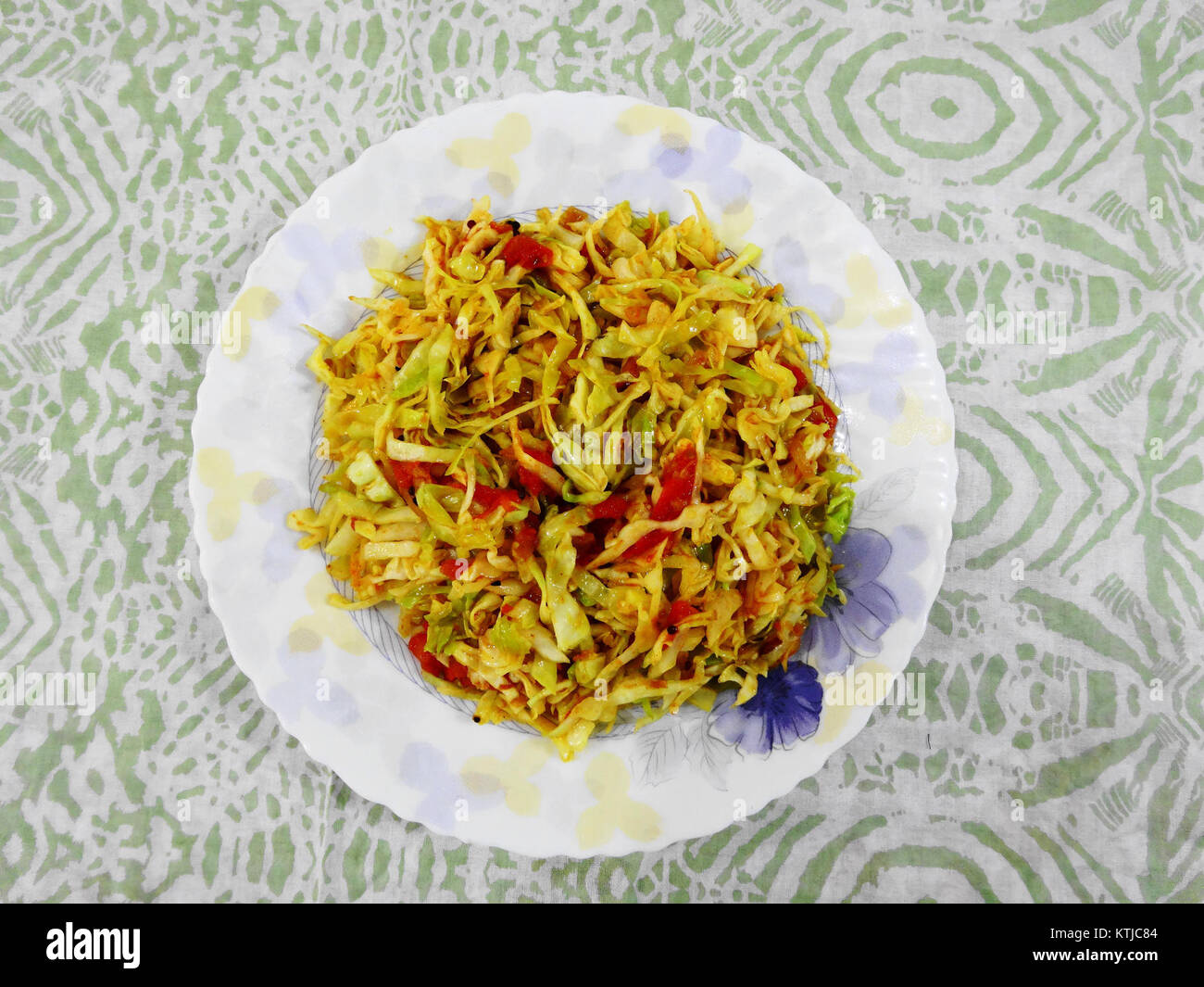 A traditional Indian dish called Band Gobhi Ki Bhujia, made from ...