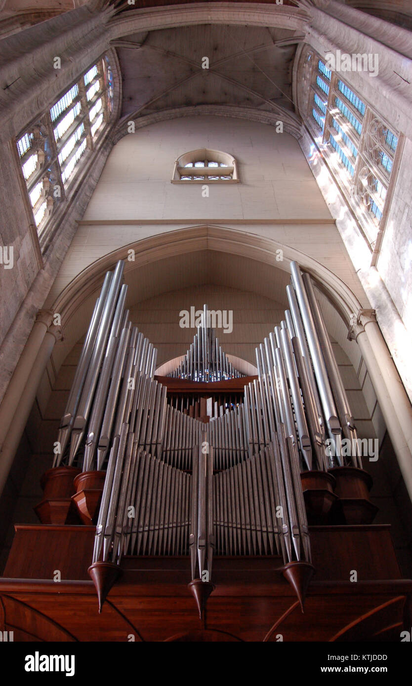 The nave of Beauvais Cathedral in France, known for its stunning Gothic ...