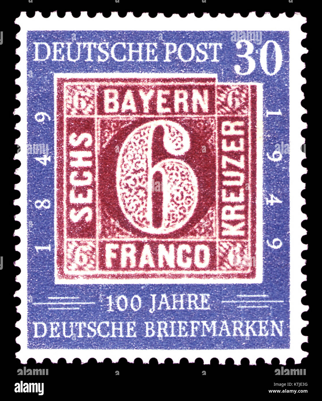 The DBP 1949 115 Briefmarken is a stamp from the post-World War II era ...