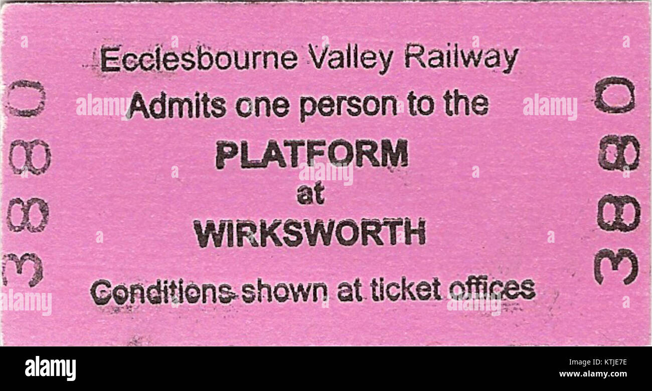 Ecclesbourne Valley Railway Platform ticket Stock Photo - Alamy