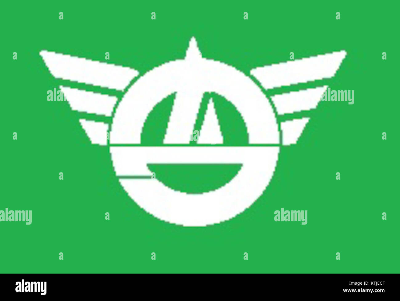 The flag of Minamiminowa, a town in Nagano Prefecture, Japan, features ...