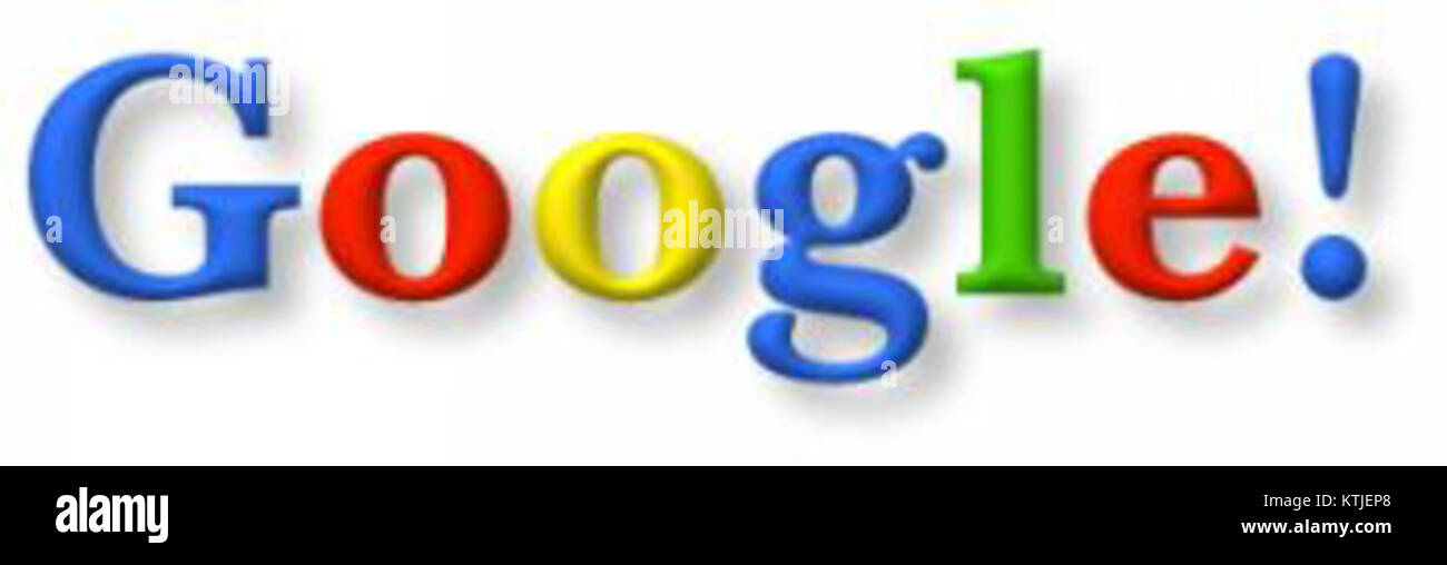 The Google logo from 1997 represents the early branding of the search ...