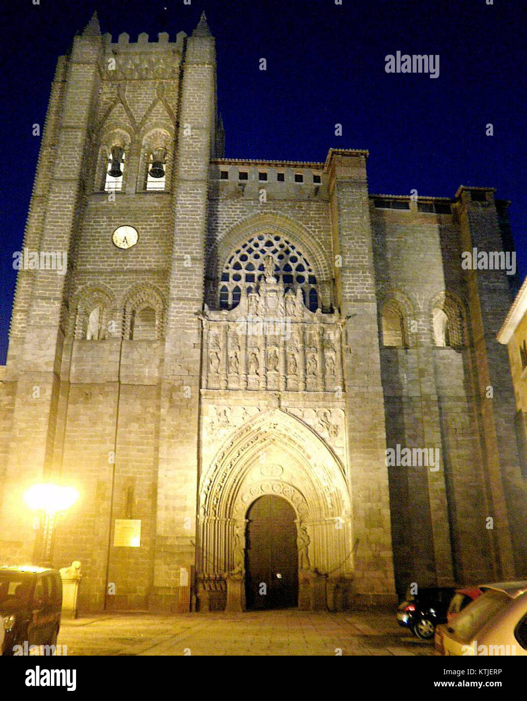 An image of the exterior of the Avila Cathedral, Spain, showcasing its ...