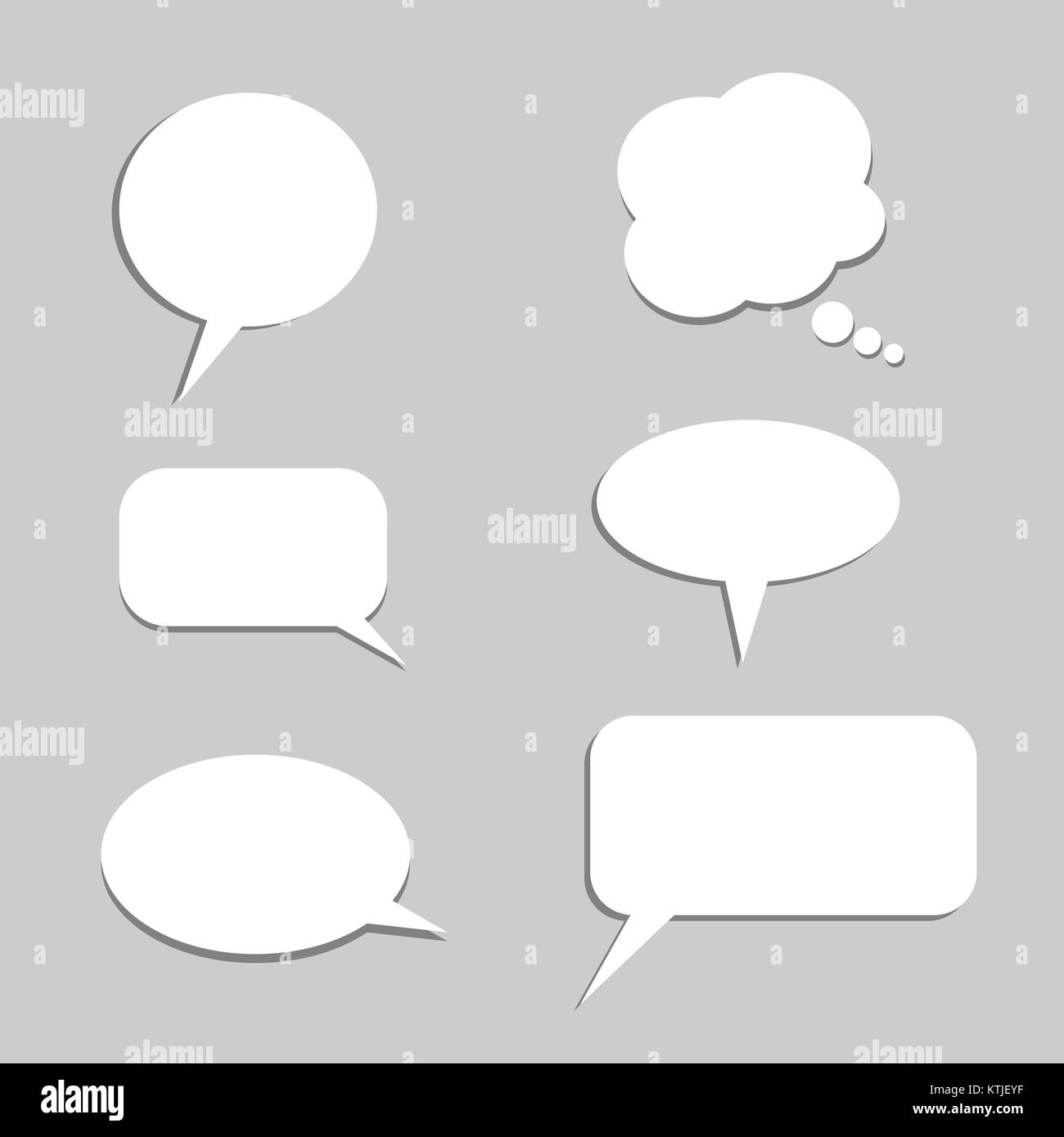 Vector set of stickers of speech bubbles. Blank empty white speech ...