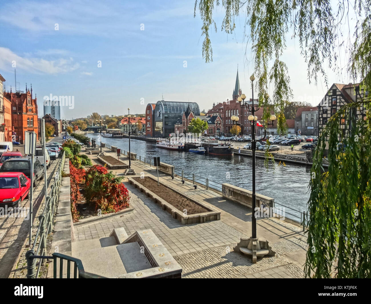 This image captures the view of a bridge in Poland, taken from a ...