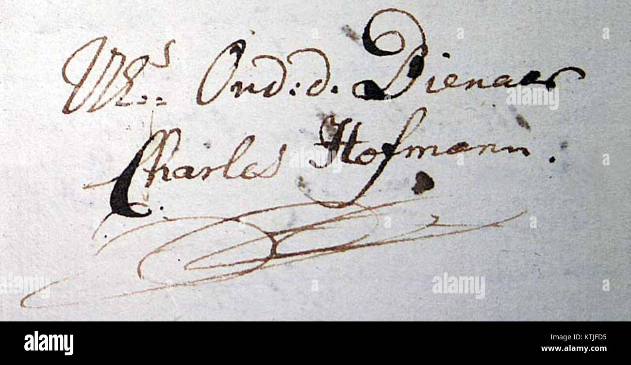 The signature of Charles Hofmann, a notable individual whose identity ...