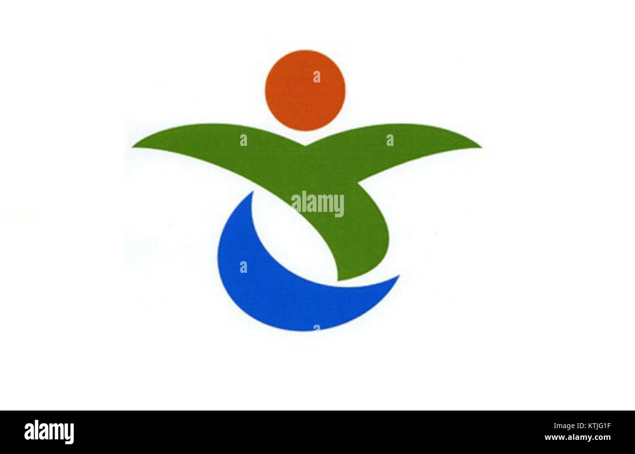 The flag of Sayo, a town located in Hyogo Prefecture, Japan, reflecting ...