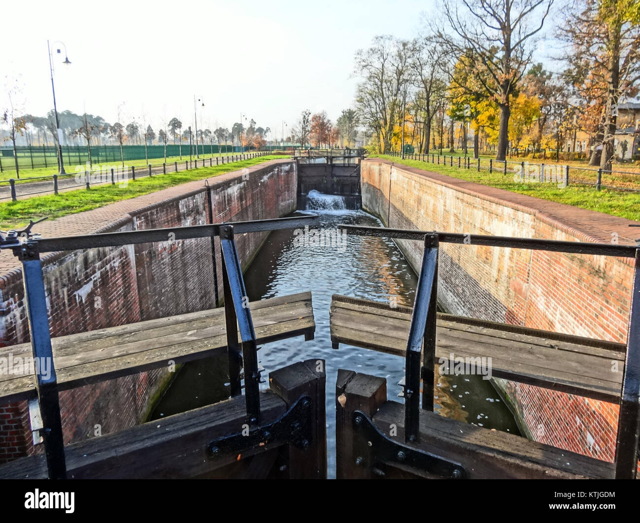 This image shows the sluice gate system, Bdg sluza VI, located in a ...
