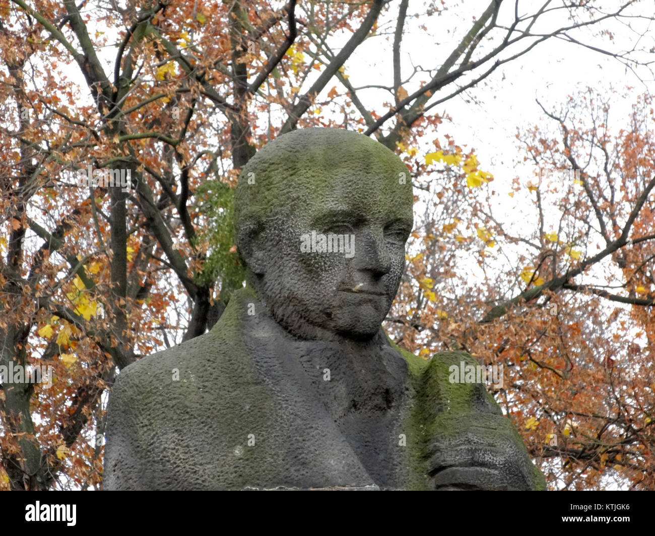 A photo showing the monument of Jan Kochanowski in the park located in ...