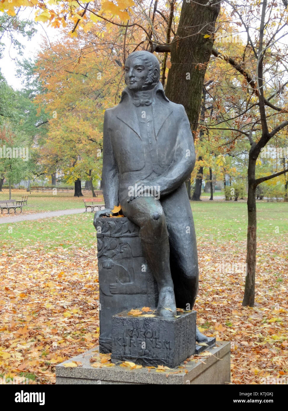The statue of Jan Kochanowski in Kochanowski Park commemorates the ...