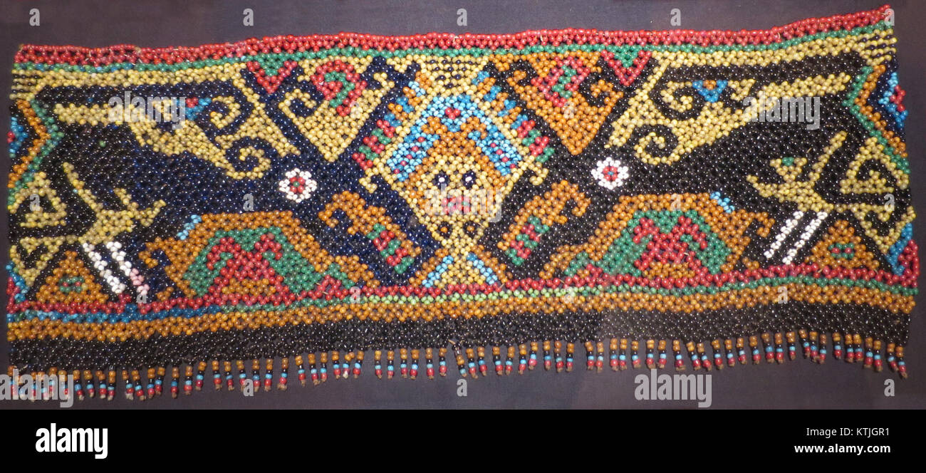 This 19th-century beadwork panel from a baby carrier reflects the ...