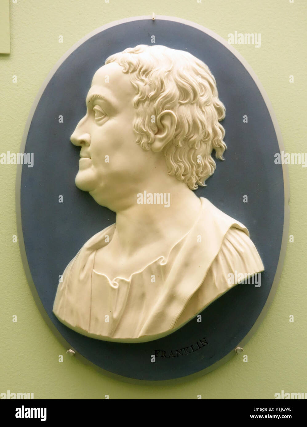 A Wedgwood bust of Benjamin Franklin, modeled by William Hackwood ...