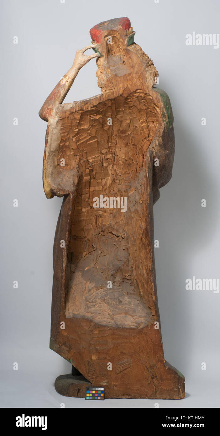 This artwork depicts Balthasar, one of the Three Kings, from a nativity ...