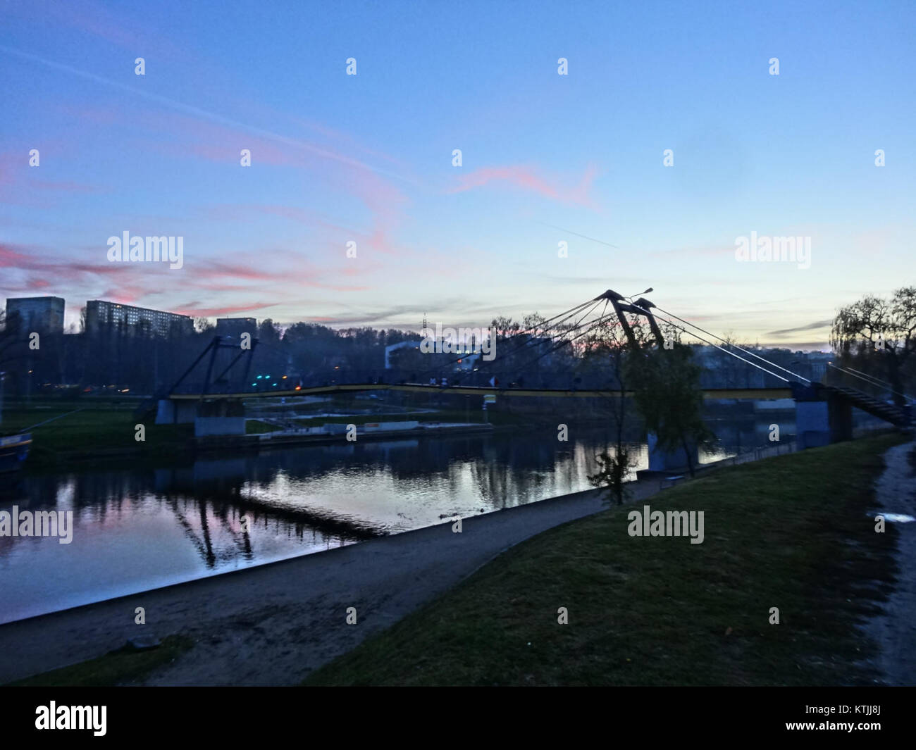 Photograph of a bridge in Bridgend, Wales, featuring signage in ...