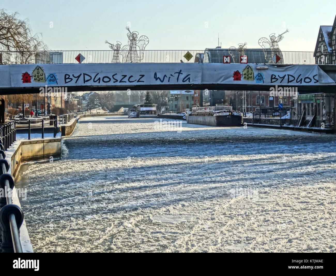 This image shows the Staromiejski Bridge in Poland, photographed in ...