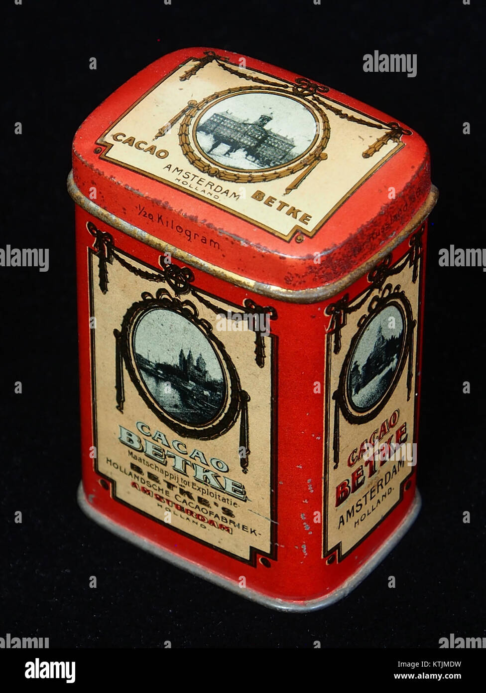 This image features a 50-gram cacao tin by Betke, produced for the ...