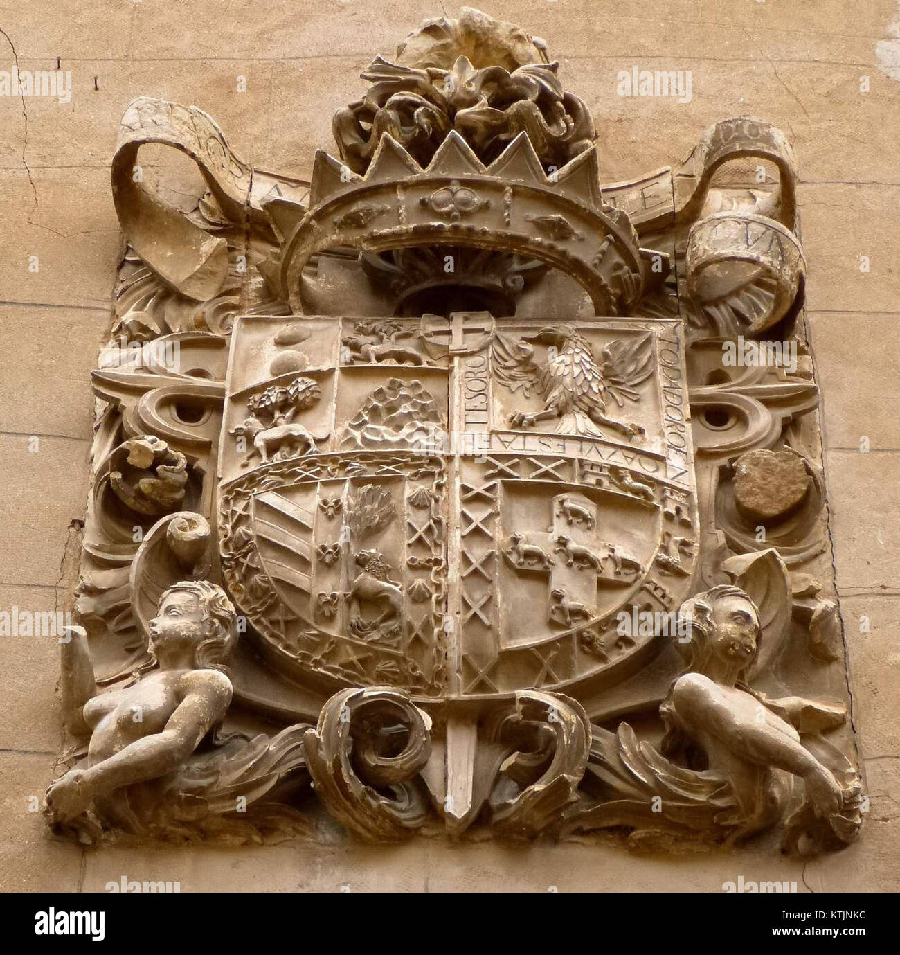 The coat of arms of Belorado, Spain, showcases heraldic elements ...