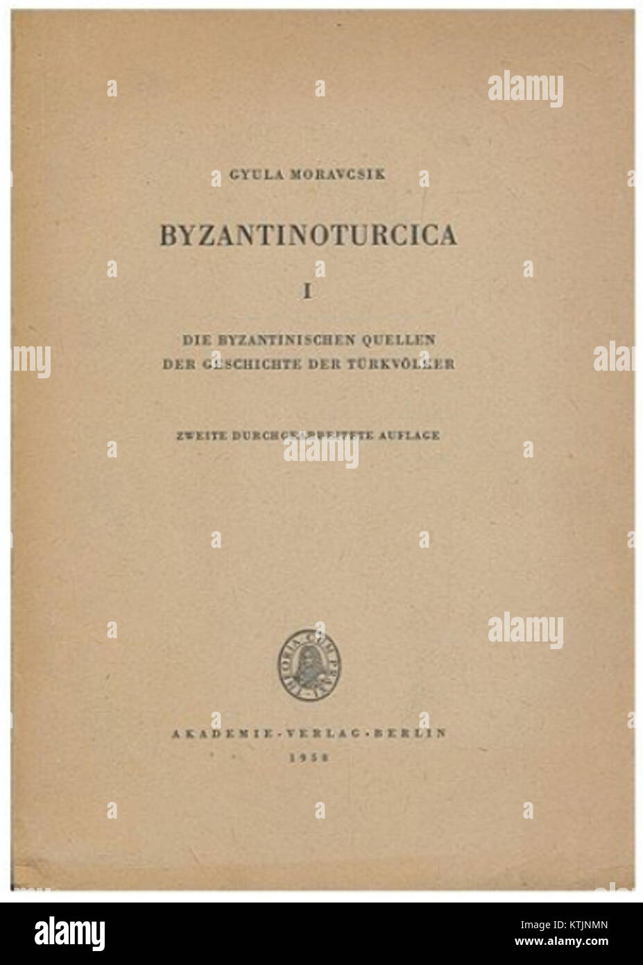 Byzantinoturcica I by Gyula Moravcsik Stock Photo - Alamy