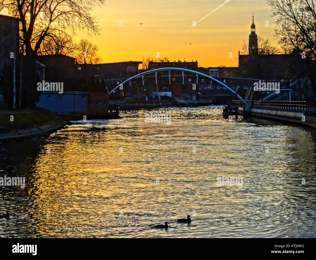 The Bdg Love footbridge, captured in 2014, is a pedestrian bridge ...