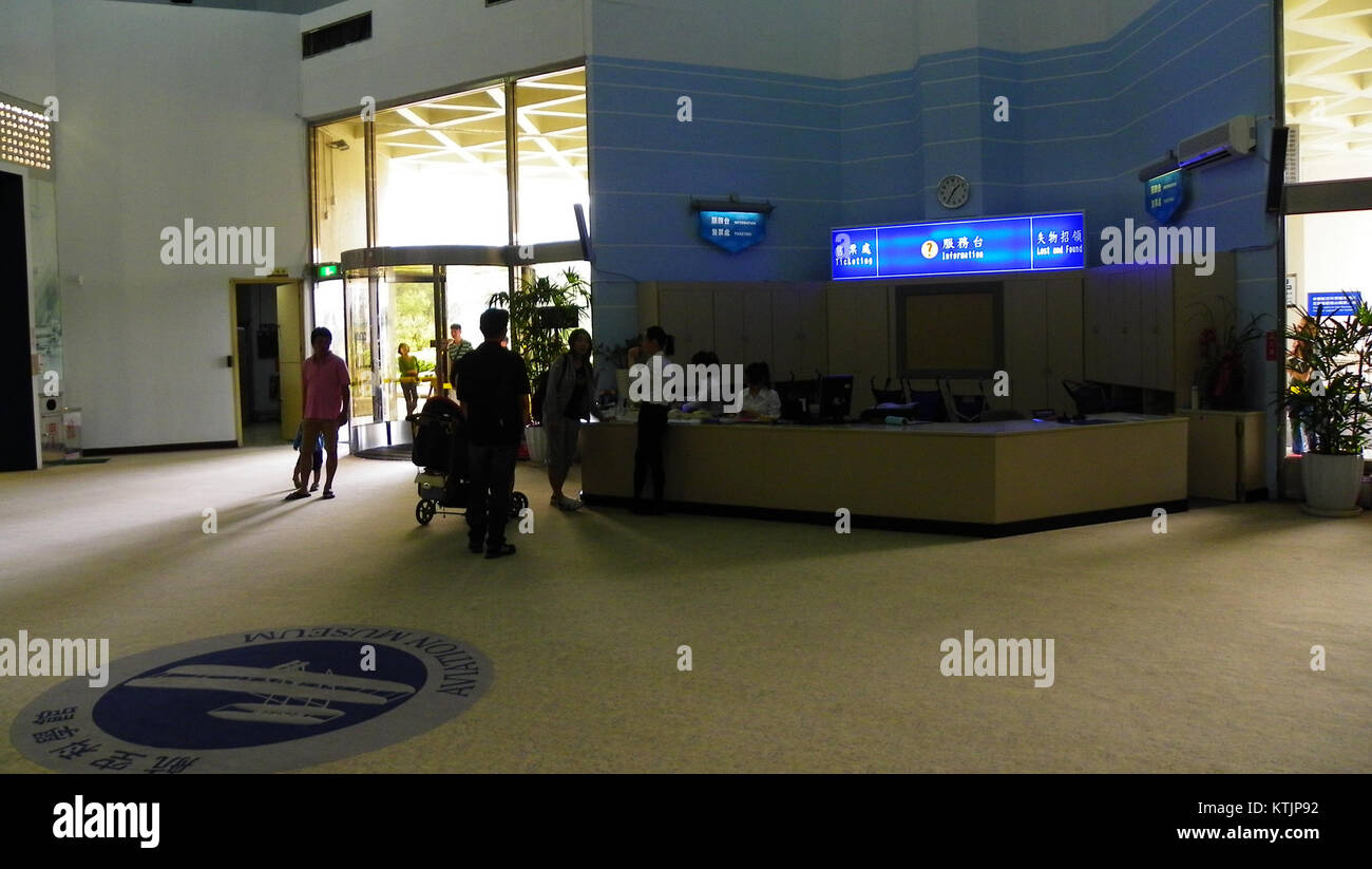 The Aviation Museum's Information Desk welcomes visitors with displays ...