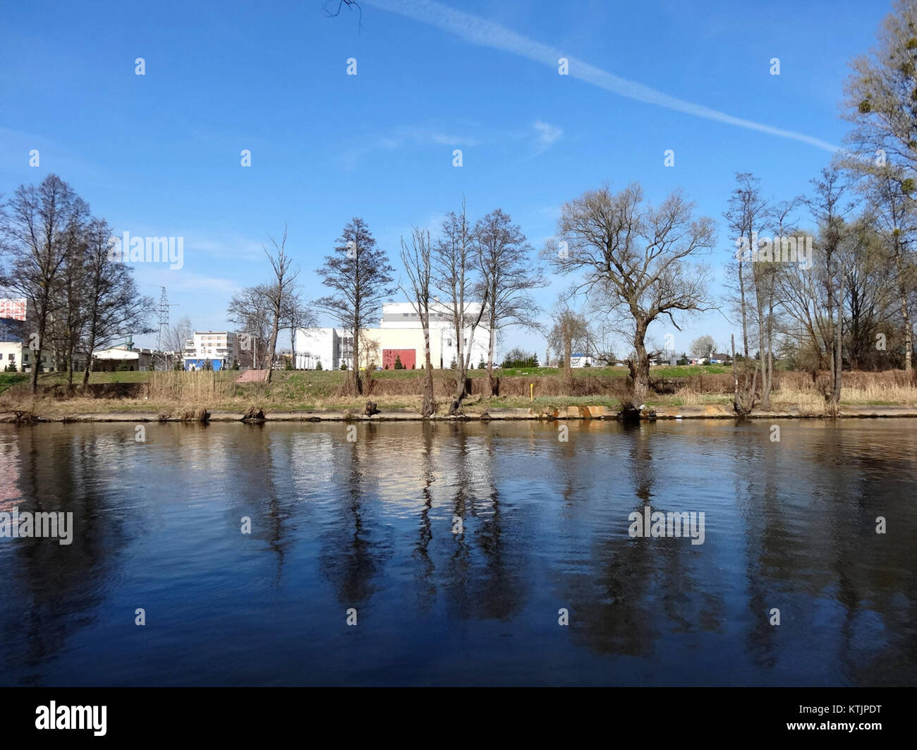 A photograph of the Brda River in Bydgoszcz, Poland, showing the GSP S ...