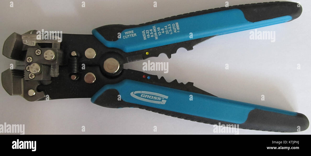 The automatic combined wire stripper is a tool used in electrical work ...