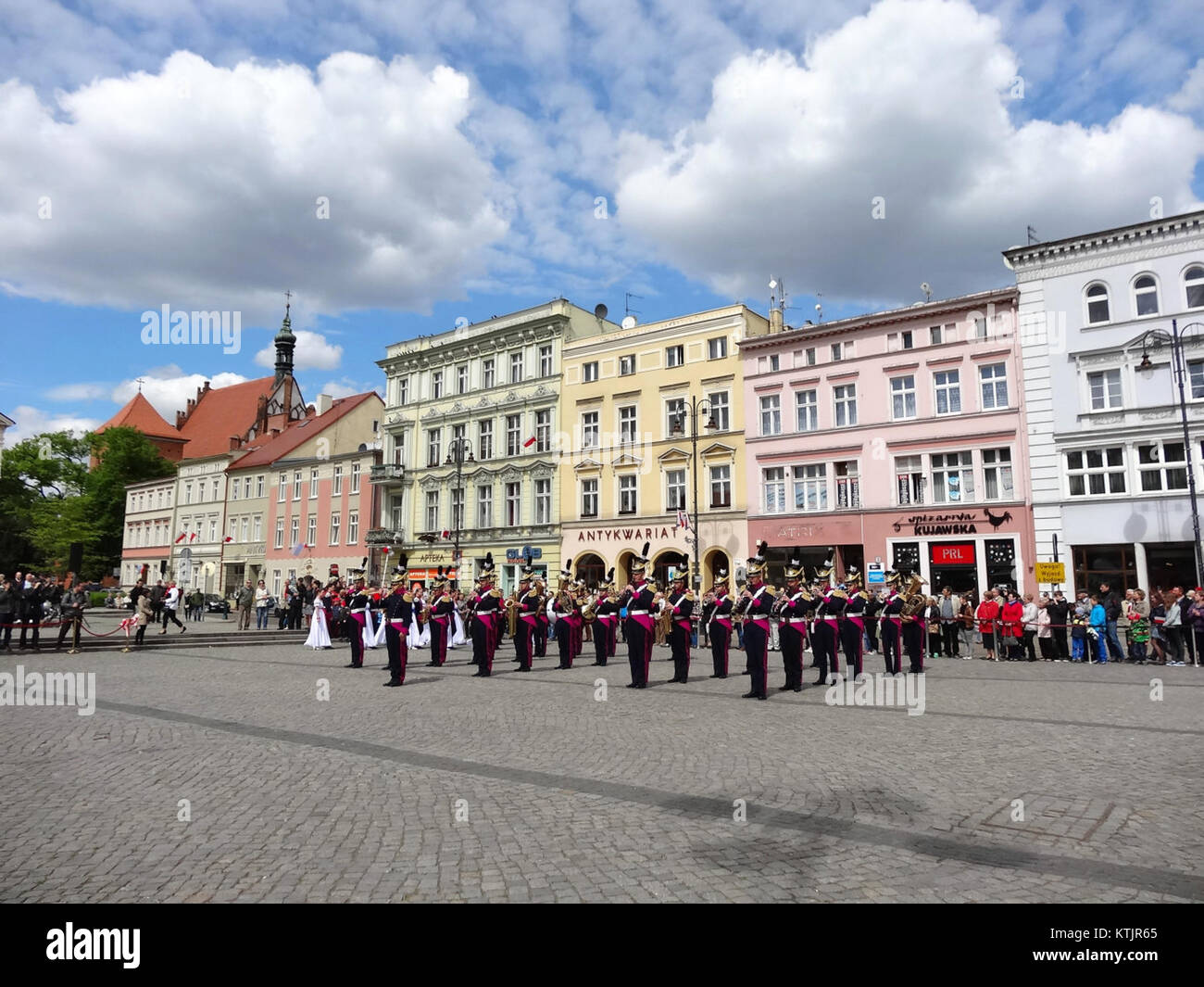 This photo captures a building on Swieto 3 Maja Street in Poland, taken ...