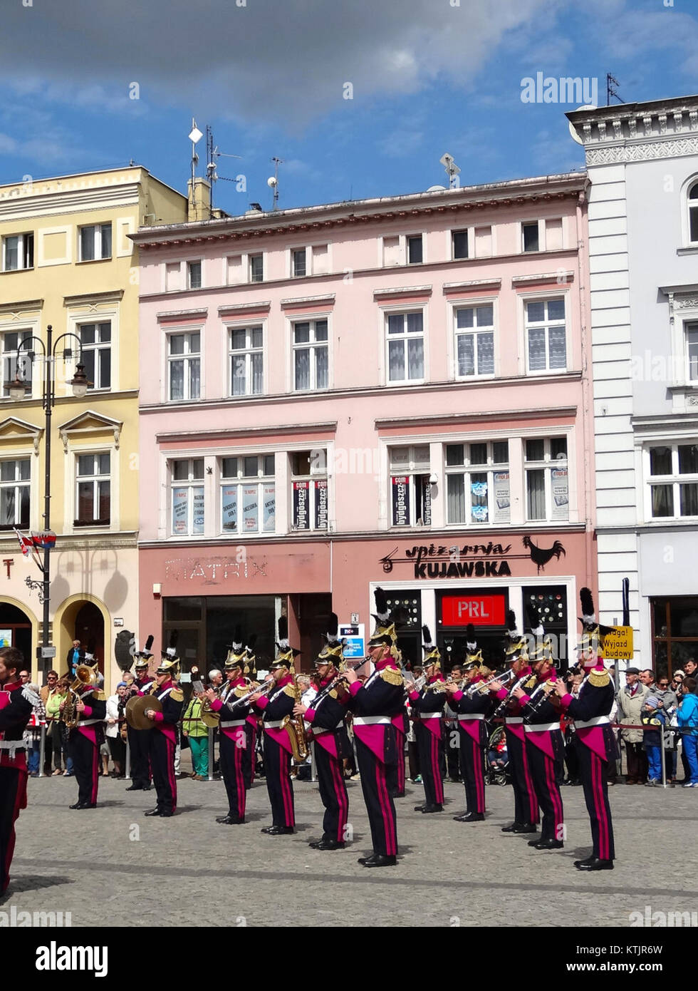 A photograph of the Market Square in a European town, taken on May 1 ...