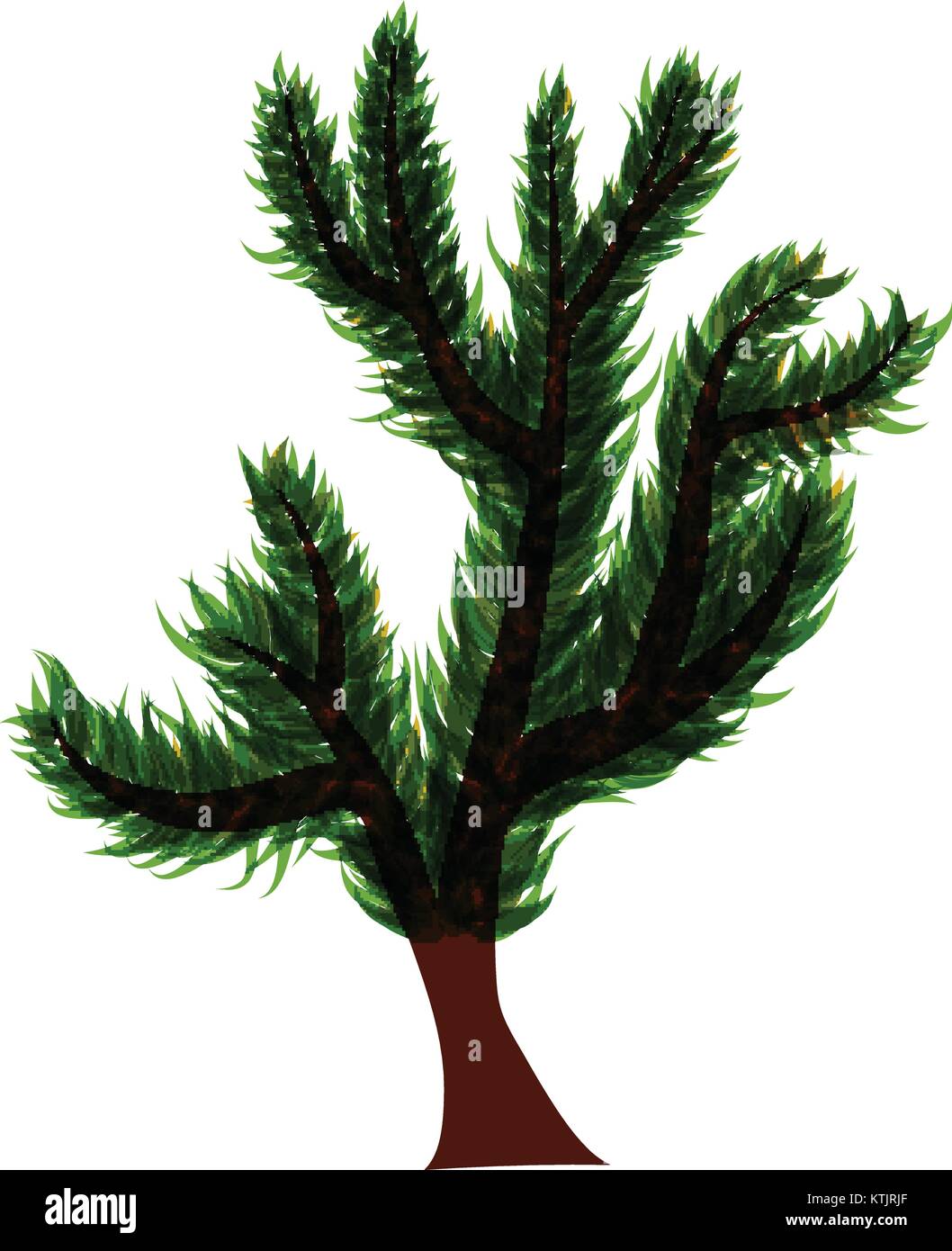 abstract isolated vector tree with green leaves Stock Vector Image ...