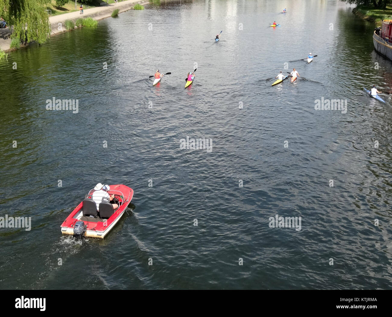The Brda River in Bydgoszcz, Poland, is known for its scenic beauty and ...