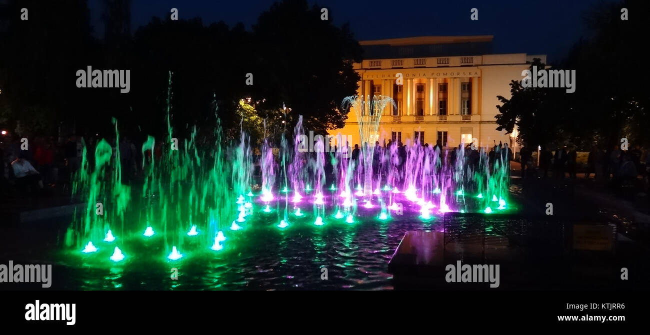 The Filharmonia Pomorska fountain in Bydgoszcz, Poland, is an ...