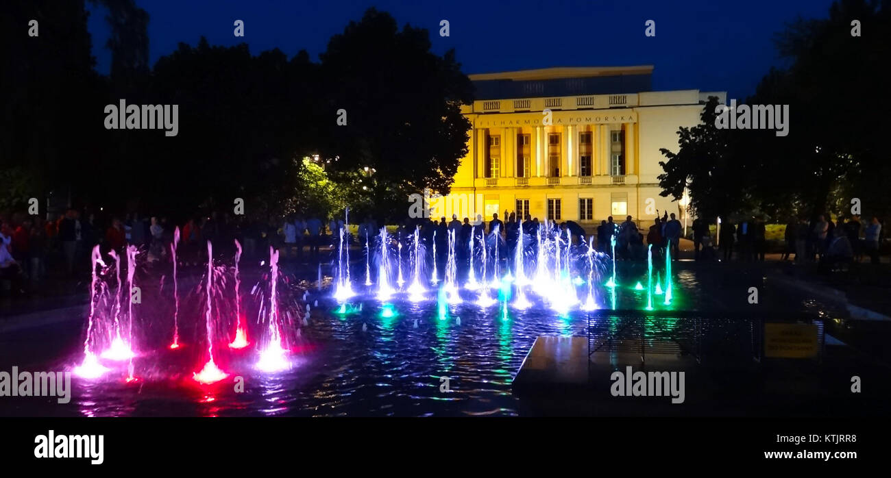 The Filharmonia Pomorska fountain, located in Bydgoszcz, Poland, is an ...