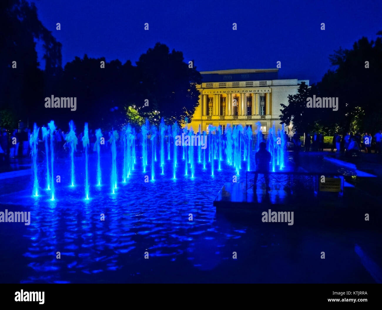 This image features the fountain at the Filharmonia Pomorska, located ...