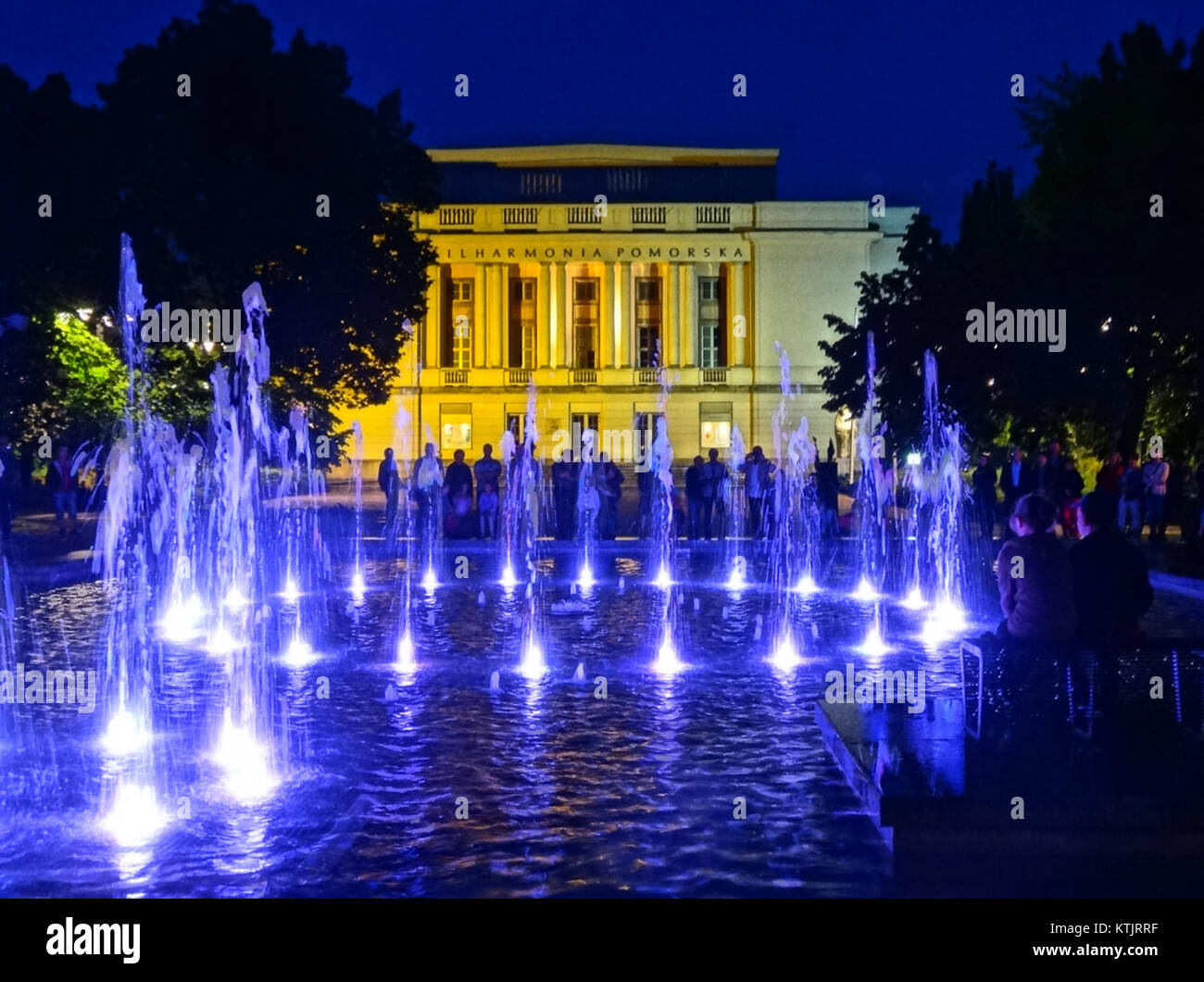The fountain at the Filharmonia Pomorska in Bydgoszcz, Poland, is an ...