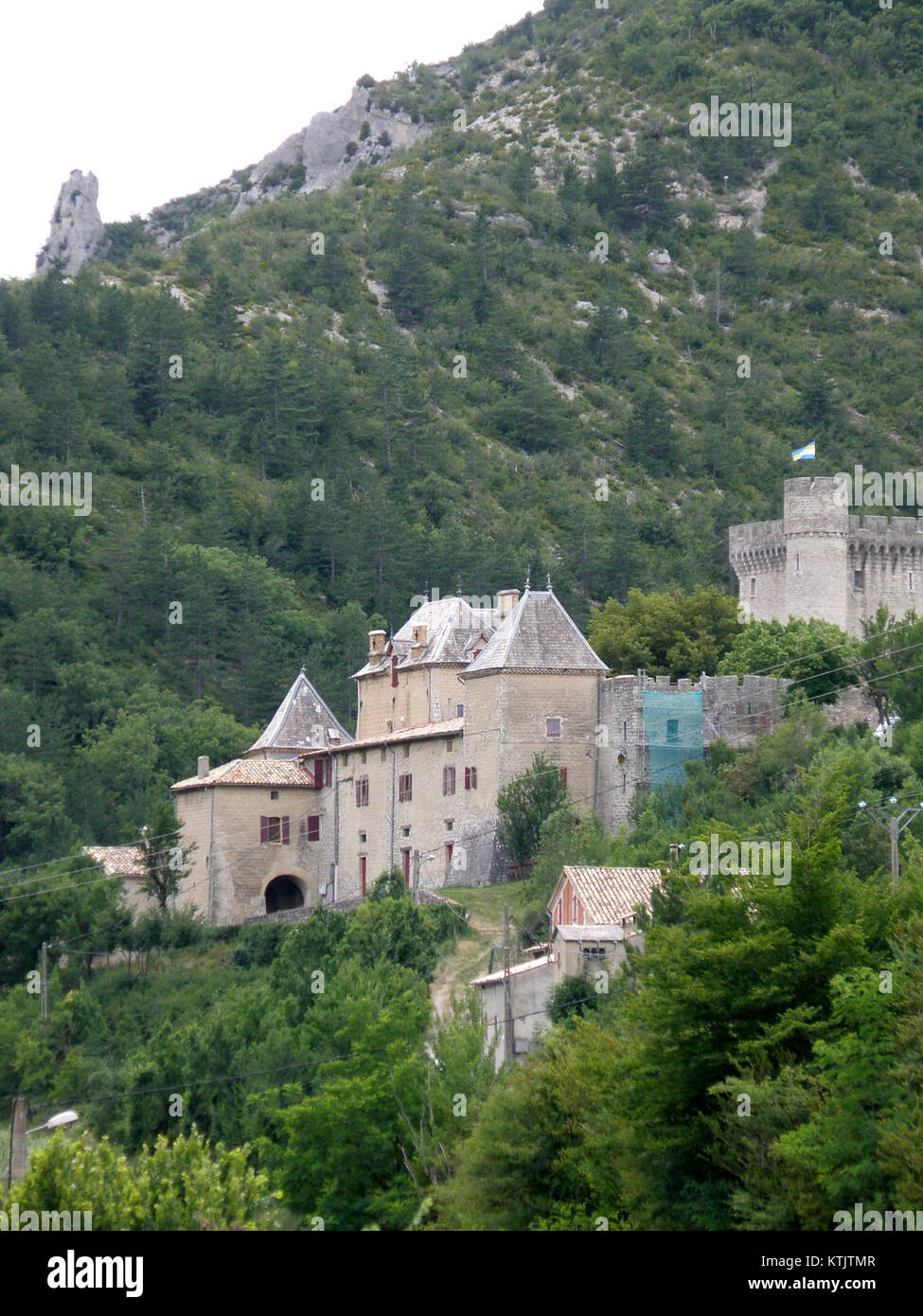 Aulan, a historical site in France, is depicted in this panoramic view ...