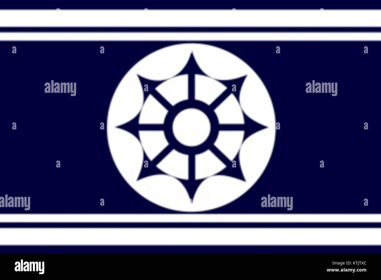 The flag of Tomari, located in Tottori, Japan, represents the local ...