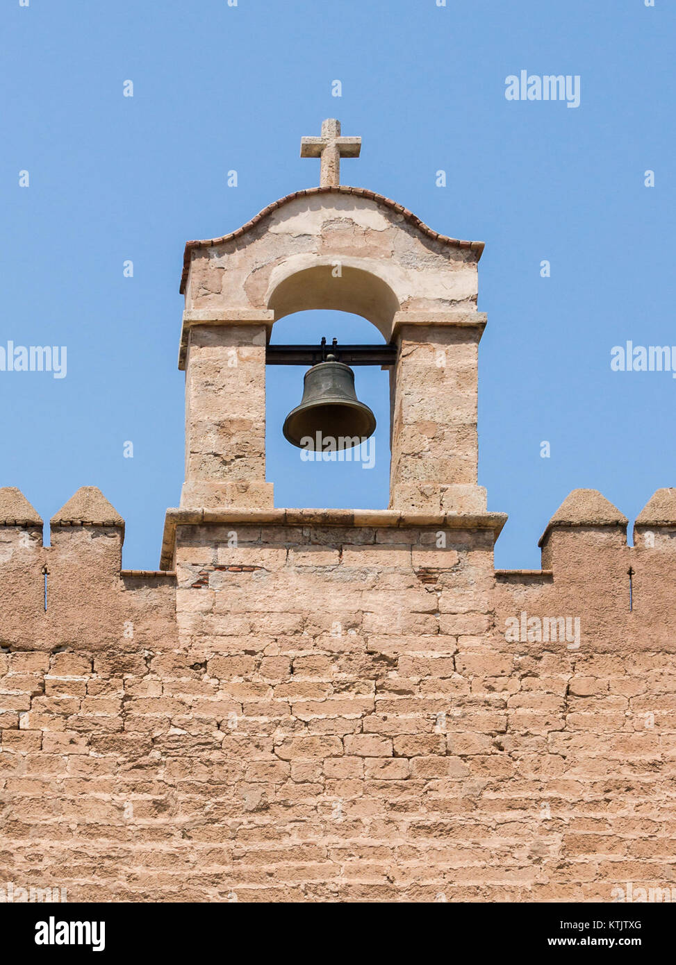 The bell gable of the Alcazaba in Almeria, Spain, is a notable feature ...