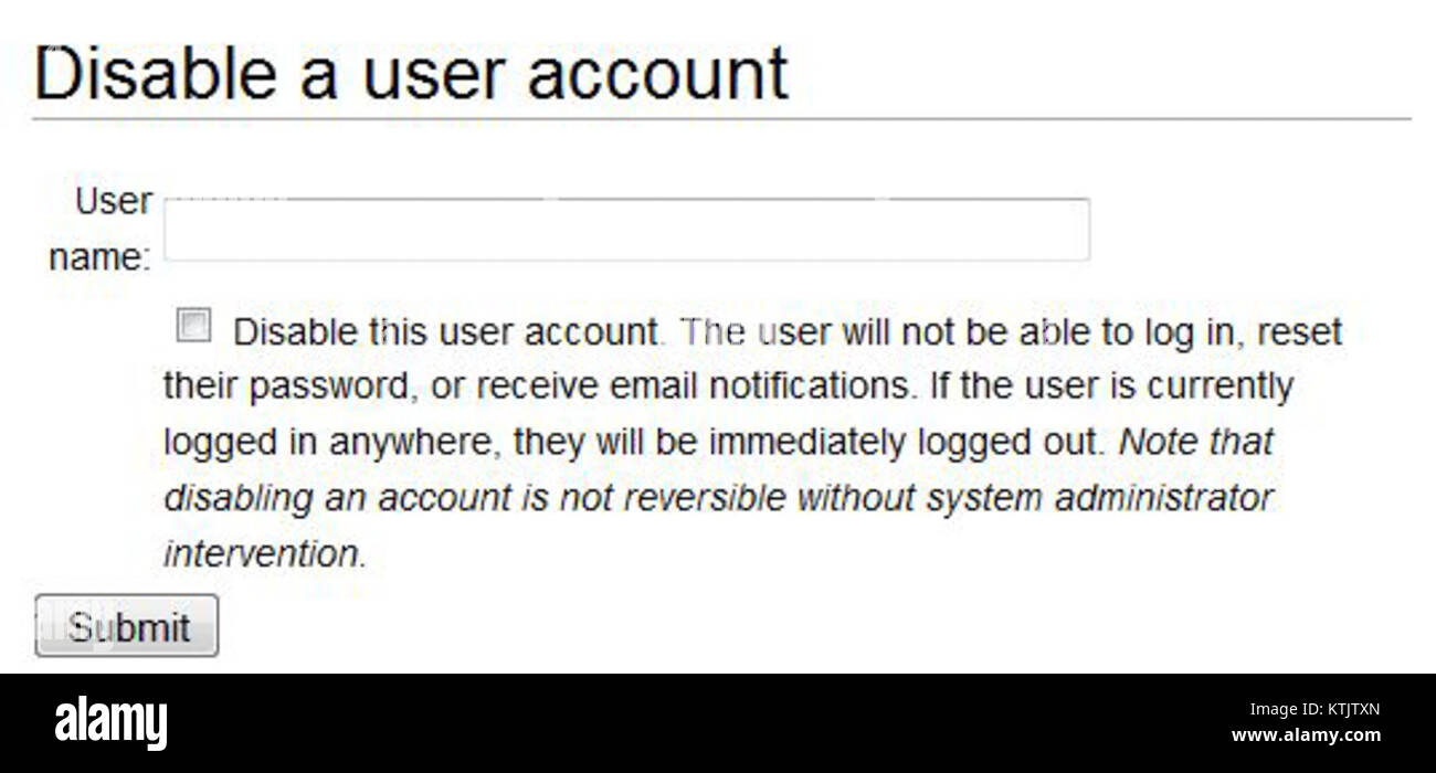 The 'Disable Account Extension' refers to the action or tool used to ...