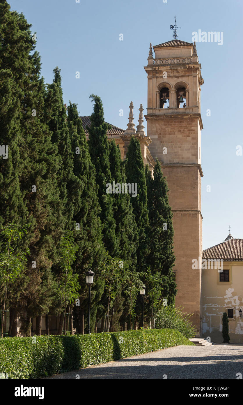 The bell tower of Monastery San Hieronimo in Granada, Andalusia, Spain ...
