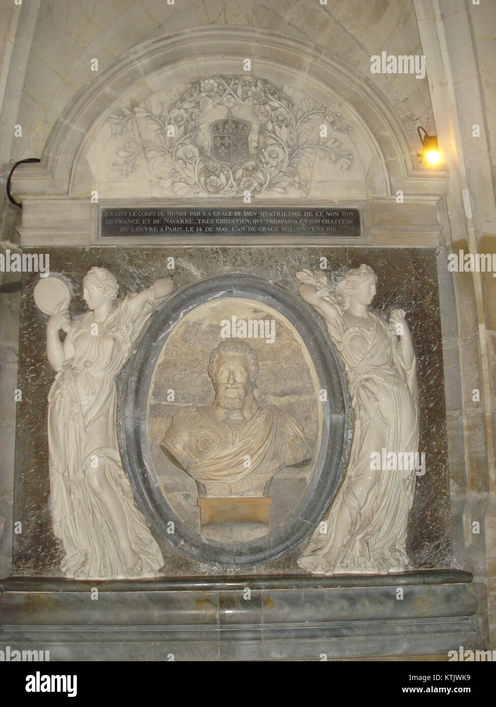 Photograph of the ornamentation on the tomb of Henri IV in the Basilica ...