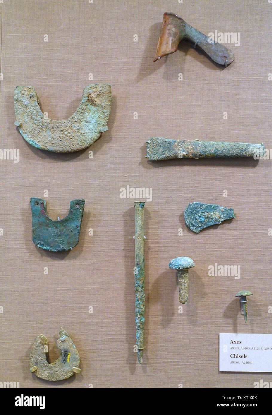 This collection of axes, adzes, chisels, and nails from Mesopotamia ...