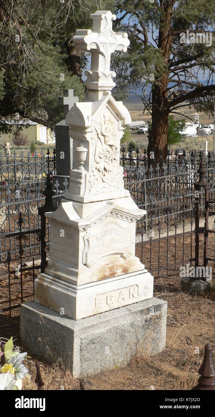 A Catholic grave marker for the Egan family in Austin, Nevada, located ...