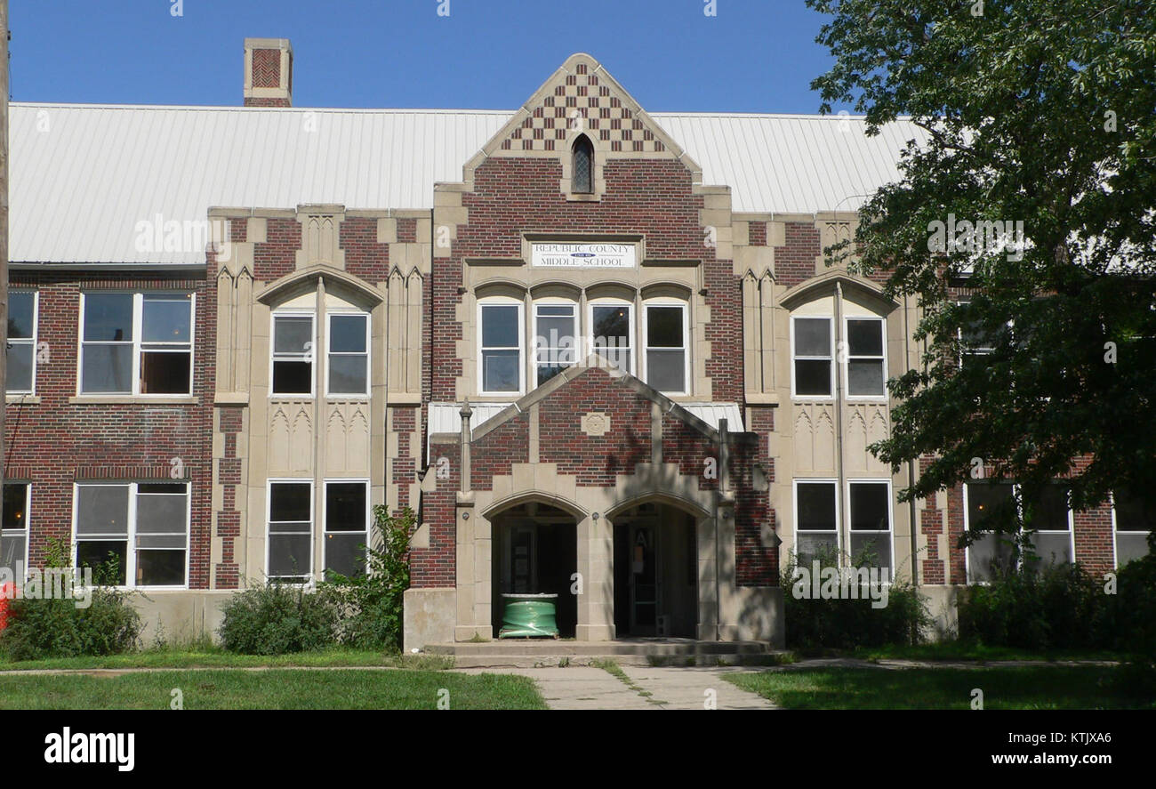 This photograph showcases the old high school building in Belleville ...