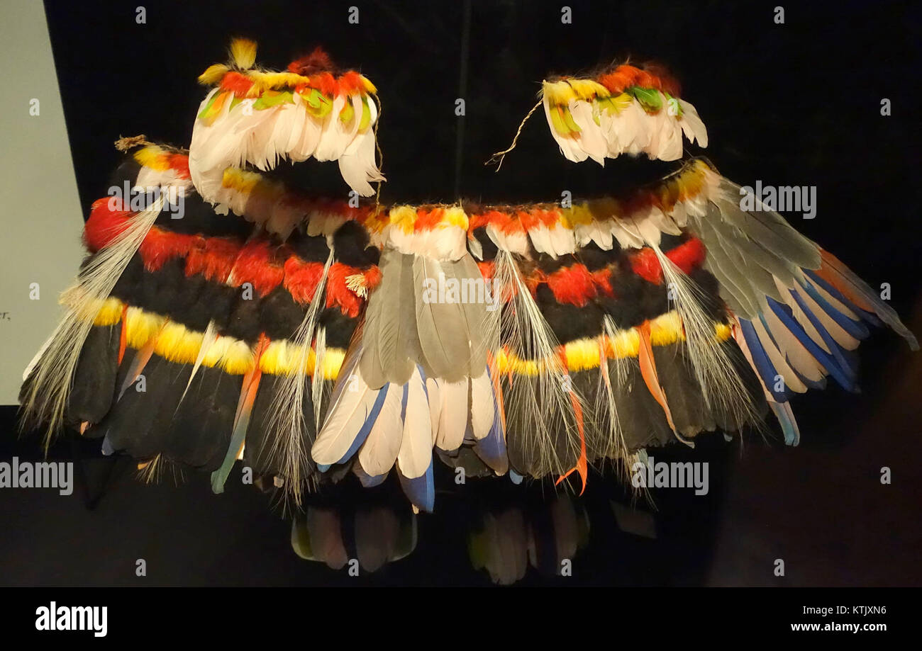 This image depicts traditional belt and arm bands from the Amazon ...